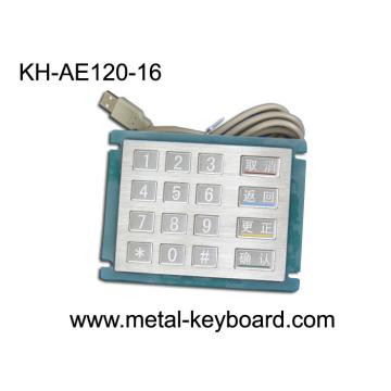 Customizable weatherproof Metal Keypad 16 button Stainless steel material