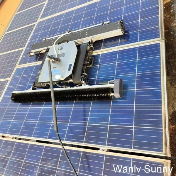 Quality Automation Solar Panel Cleaning Machine DC Motor Controls Travel and Brush Rotation for sale