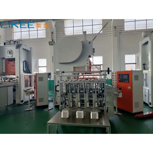 Quality Aluminum Foil Container Machine With 3 Lines Stacker T63 3 Cavity Pan Making for sale