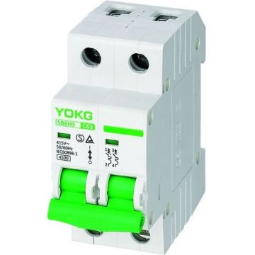 Quality 4.5KA MCB Type BCD Single Phase SB6HS 230V 400V 10A 63A Type B C D Curve for sale