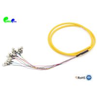 Quality Pre-terminated Fanout FC Fiber Optic Pigtail 12F 12 Color 9 / 125 μm OS2 G657A1 for sale