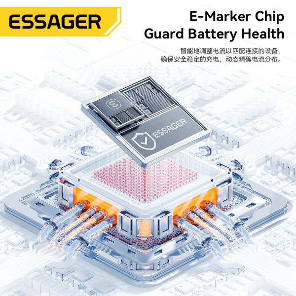 Quality ESSAGER ES-X80 240w 4 In 1 Usb Type C Lightning Fast Charging Data Cable Braided for sale