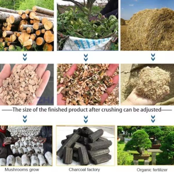 Quality Customized Yield Wood Crusher for Industrial Coconut Husk Grinding Machine Waste for sale