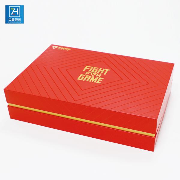 Quality 4C Offset Printing 900gsm Red Two Pieces Clothing Packaging Box for sale