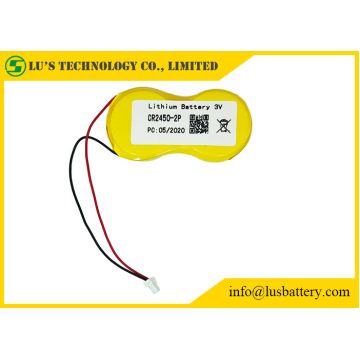 Quality CR2450-2P Button Lithium Coin Cell 1200mah 3.0v With Wires JST Connector for sale