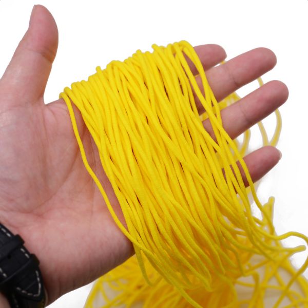 Quality 3mm 5mm 8mm Stretch Round Flat Earloop Macrame Elastic Rope Cord for sale