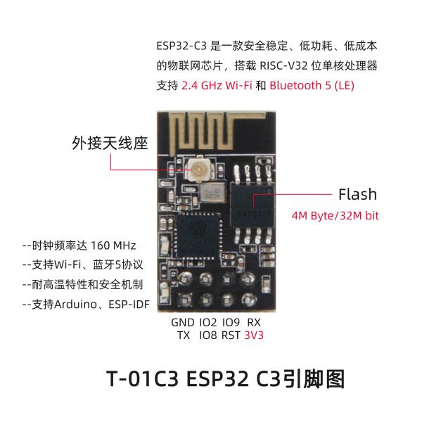 Quality Lilygo T-01c3 Wifi Bt Module 5.0 Ipex Antenna With External Antenna Base Esp32 for sale
