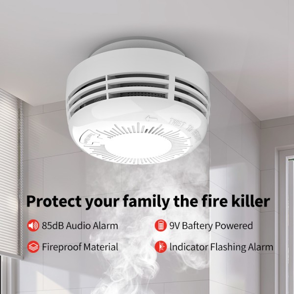 Quality UL Fire Alarm Test Button Low Battery Signal Operated 5-Year Product Detector Gas Alarm for sale