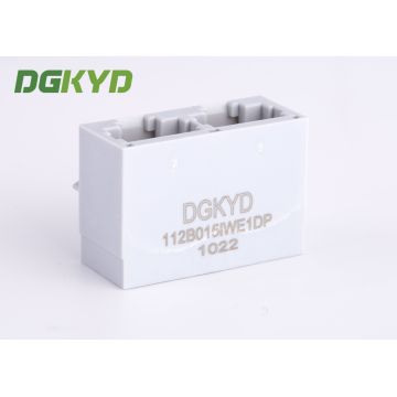 Quality 1x2 ganged dual port ethernet RJ45 PCB connector magnetic jack for Communication for sale