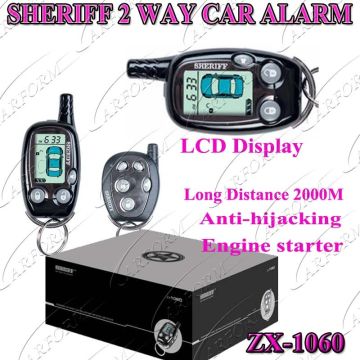 Quality 2 Way Paging Car Alarm with Auto Alarms Systems / FM 2000M LCD Remote Controller for sale