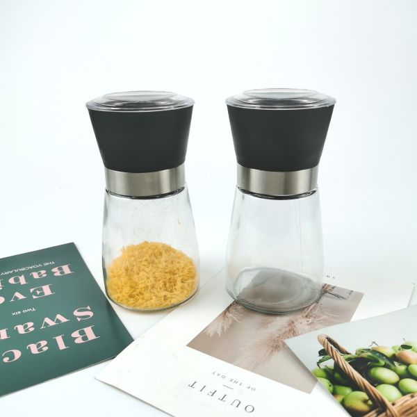 Quality Mini Glass 100ml Pepper Spice Grinder With Screw Cap for sale