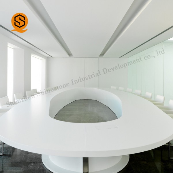 Quality Fireproof Solid Surface Conference Table Rectangle Meeting Table for sale