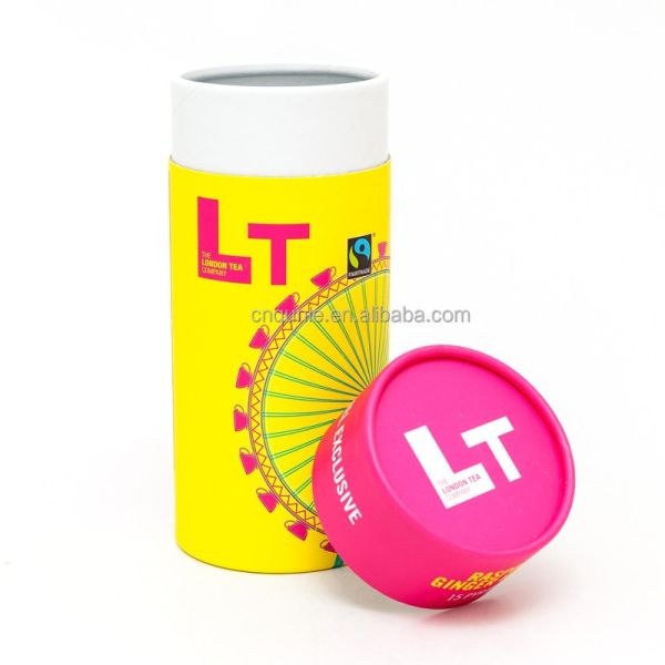 Quality Recyclable Paper Tube Tea Packaging 63mm Diameter Offset Printing for sale