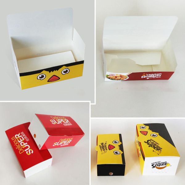 Quality Biodegradable Paper Hamburger Box Cardboard Food Containers Take Out for sale