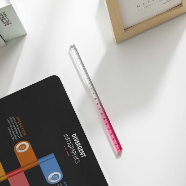 Quality School Creative Stationery Gradient Color Acrylic Transparent Cubic Ruler for sale