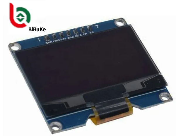 1.54 inch OLED display module side view and close-up of display quality