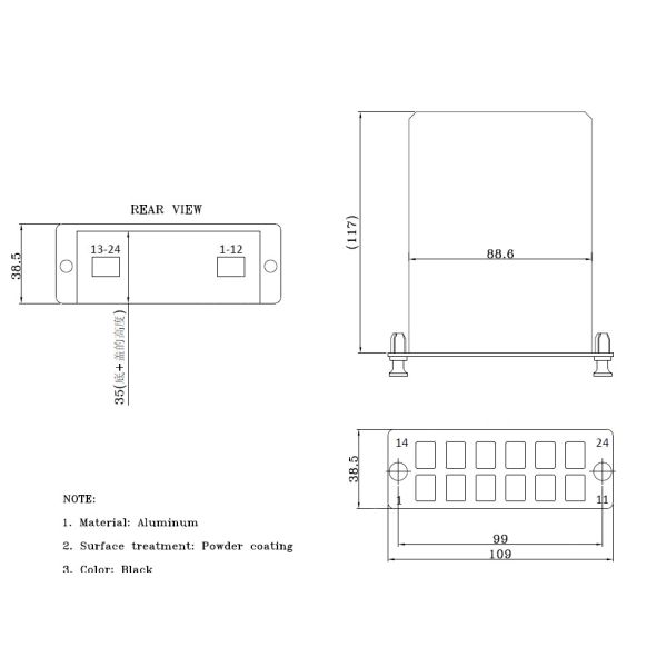 Quality 24 Cores MPO Cassette Module with Aluminum Material and Multi Mode for 1U for sale