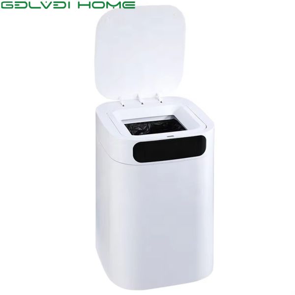 Quality Customized Touchless Automatic Trash Can Household Smart Sensor Dustbin White for sale
