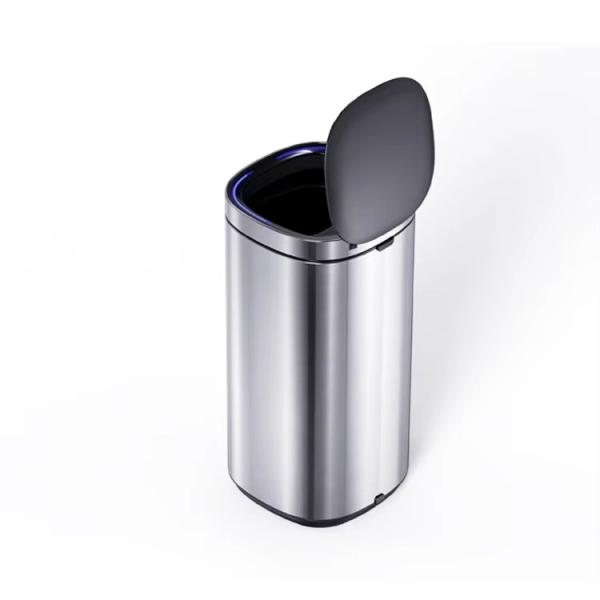 Quality High Capacity Household Motion Sensor Trash Bin Stainless Steel Smart Sensor Bin for sale