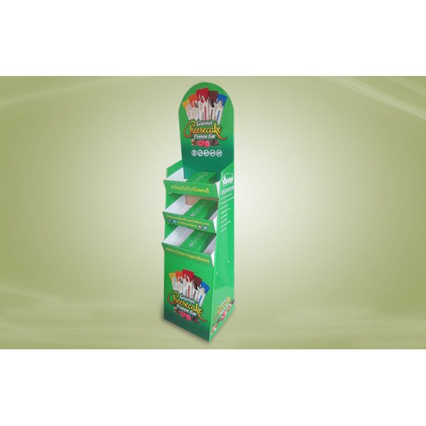 Quality Green Cardboard Free Standing Display Units For Promoting Cookies / Snacks for sale