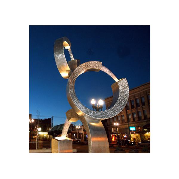 Quality Contemporary Stainless Steel Sculpture Garden Stainless Steel Water Fountain for sale