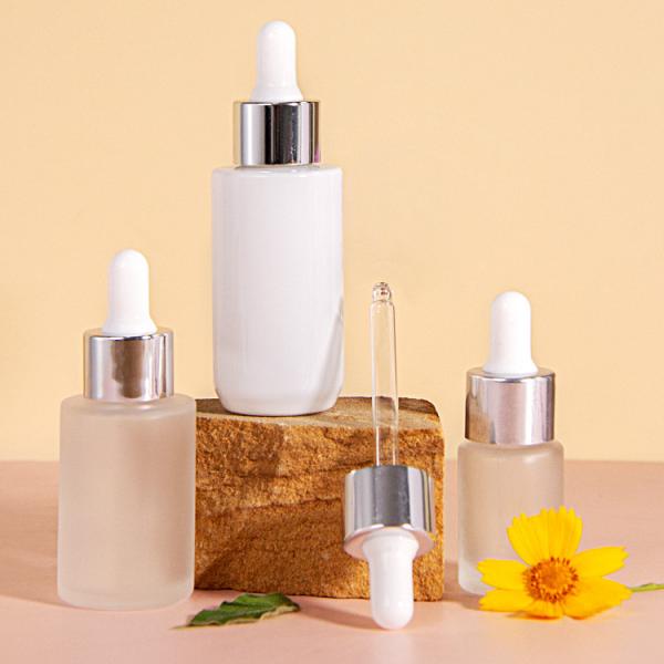 Quality Luxury 1oz 2oz 20ml 30ml 50ml Cosmetic Empty Flat Shoulder Serum Essential Oil for sale
