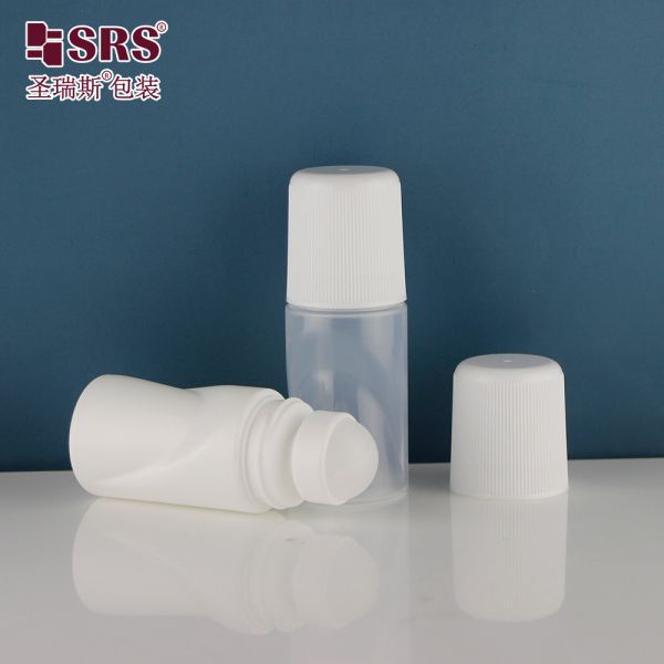 Quality RPPB-50ml White Roll On Aromatherapy Bottles Empty Clear With White Screw Cap for sale