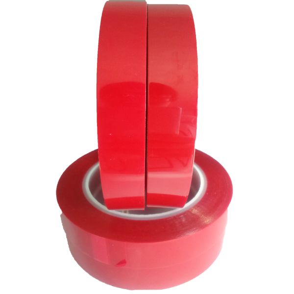 Quality Soft And Tender Red Polyester Adhesive Tape / Switch Bonding Tape For Film Liner for sale