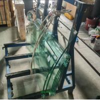 Quality Flat Curve 1/2'' 12mm Clear Tempered Toughened Hardened Glass For Railing for sale
