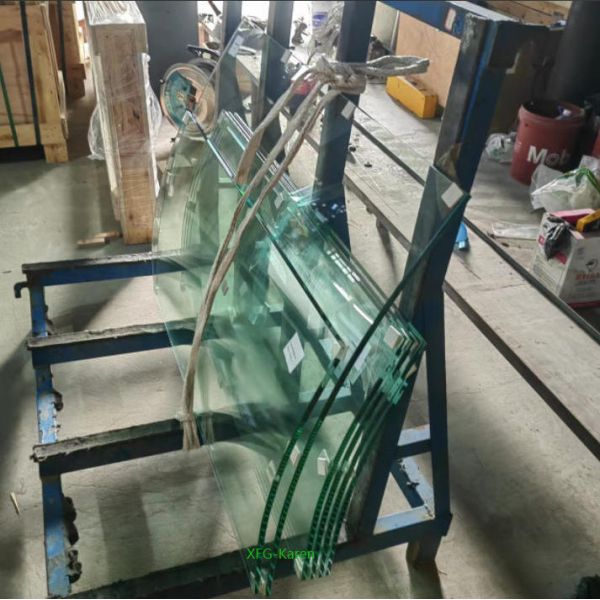 Quality Flat Curve 1/2'' 12mm Clear Tempered Toughened Hardened Glass For Railing Balustrade Balconies Patio for sale