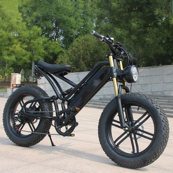 Quality Electric Bicycle 48V Lithium Full Suspension Ebike 20 Inch Fat Tire Electric Mountain Bike with Rear Wheal Disc Brake for sale
