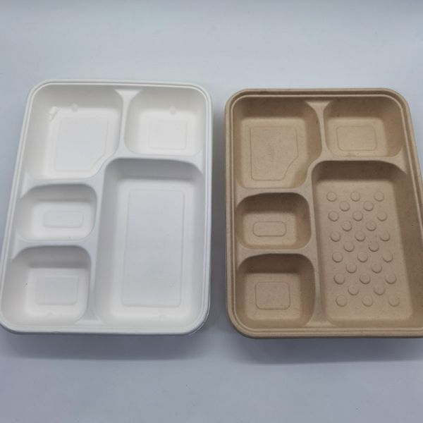 Quality Harmless Compostable Party Tableware Sugarcane Bagasse Disposable Christmas Tray for sale