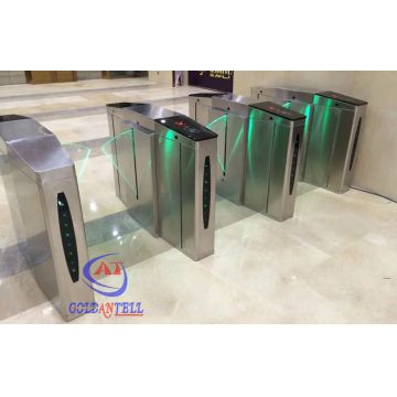 Quality Double Core Fingerprint Biometric Turnstile Gate , Fast Pass Flap Barrier for sale