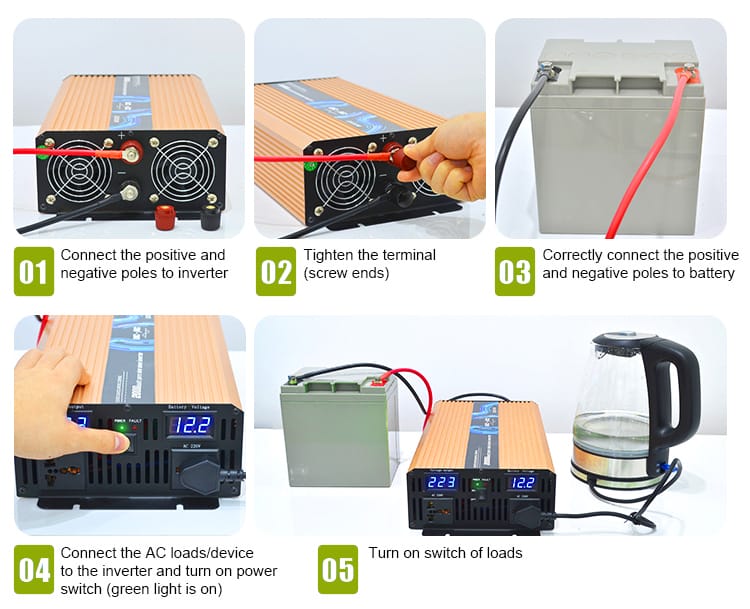 2000w 1500w pure sine wave inverter wiring