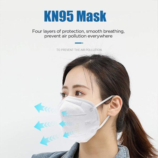 Quality High BFE / PFE KN95 Face Mask  4 Ply Anti Haze High Filtration Capacity for sale