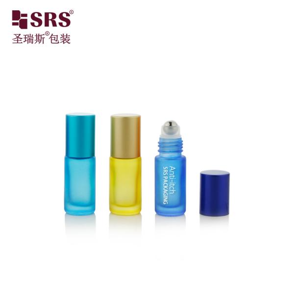 Quality Luxury Colorful Painted Matte Finished Glass Roller Ball Bottle Perfume Oil for sale
