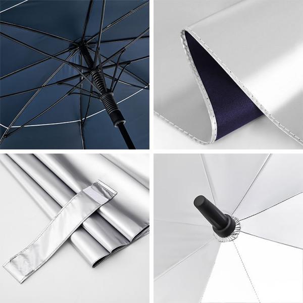 Quality Windproof UV Blocking Golf Umbrella with All-fiber Ribs and False Double Layer for sale