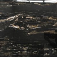 Quality GLOSSY Black Gold Marble Ceramic 24x24 Square Tile for Outdoor and Indoor Luster for sale