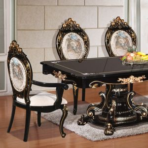 Quality European Classic Style Luxury Dining Table Set 6 Seater Chairs Complete Home for sale