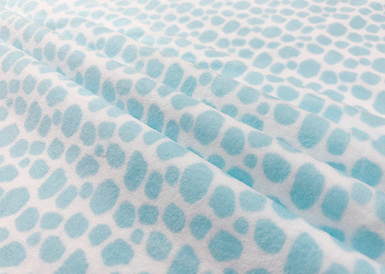 Quality 210GSM 100% Polyester Velvet Fabric Fleece Material Blue Leopard Print for sale
