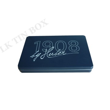 Quality Christmas Blue Rectangular Tin Box For Chocolate Cookie Gift Promotions for sale