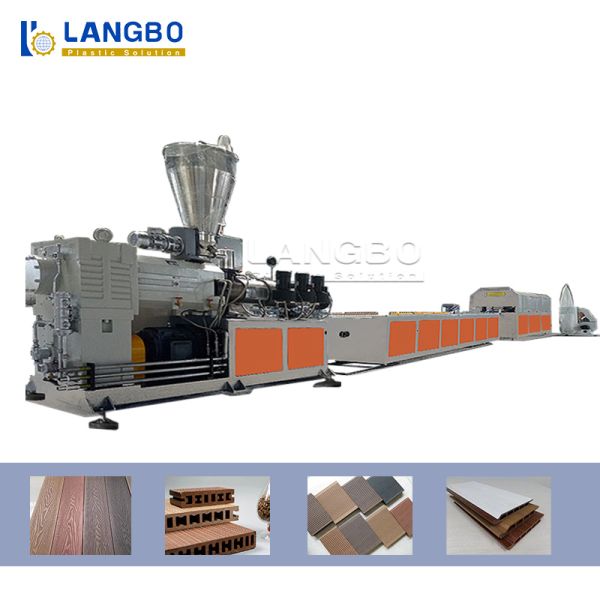 Quality PVC / WPC Profile Extrusion Line Motor Double Screw Design for sale