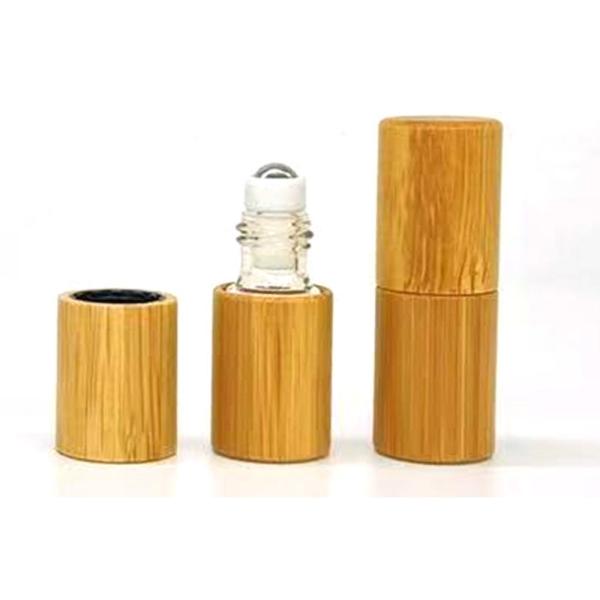 Quality 1ml 3ml 5ml 10ml Bamboo Wood Roller Bead Bottle Cover Essential Oil Perfume for sale