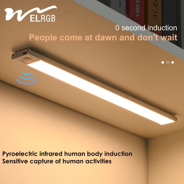 Quality 6000K Rechargeable Closet Light 65-160LM Motion Sensor Wardrobe Light for sale