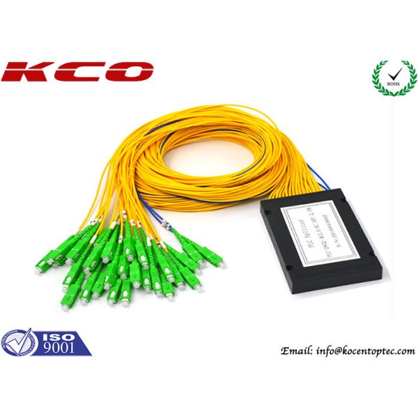 Quality LC APC Connector PLC Fiber Optic Splitter Module 2x32 2:32 Corning Fiber ABS Box Type for sale