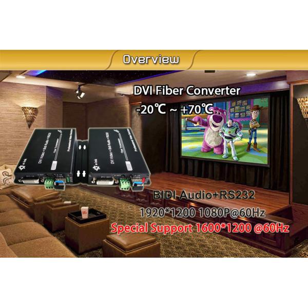 Quality DVI + 1Ch Bidirectional Stereo Audio + 1Ch RS232 over Fiber Optic Extender for sale