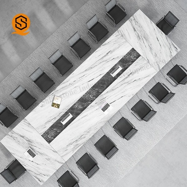 Quality Marble Solid Surface Conference Table Rectangle 12 Feet Conference Table for sale