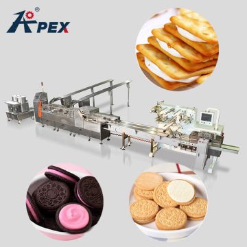 Quality Two Lane Jam Filling Automatic Biscuit Making Machine , Multifunction Sandwich for sale