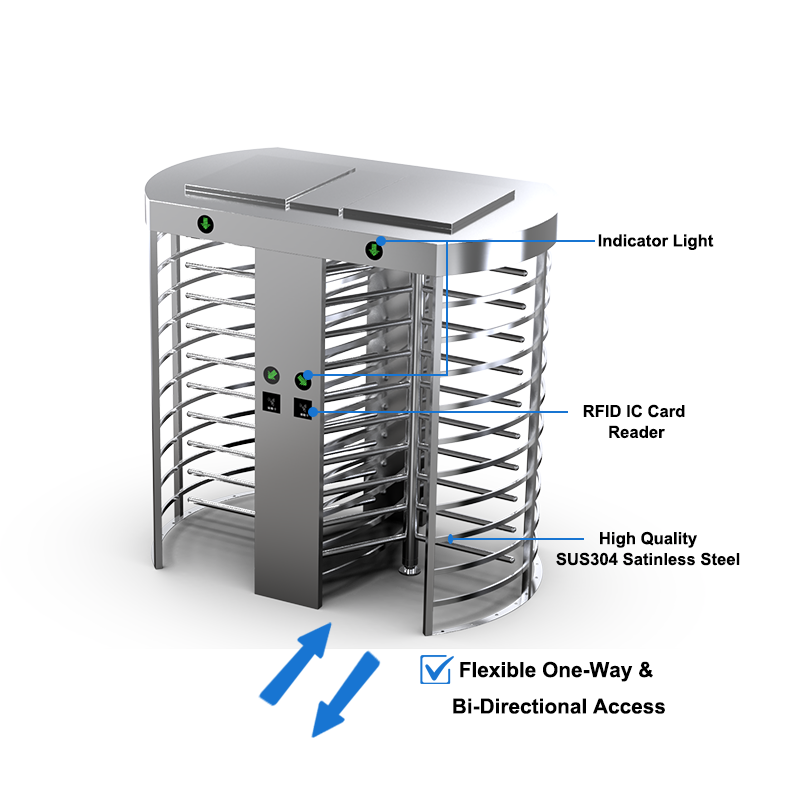 Quality Security Full Height Turnstile Gate 30 Persons / Minute Transit Speed For for sale