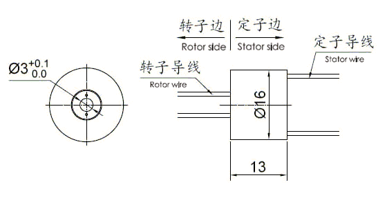 h0316 series H0316 Series Mini Through Hole Slip Ring slip ring Drawing 